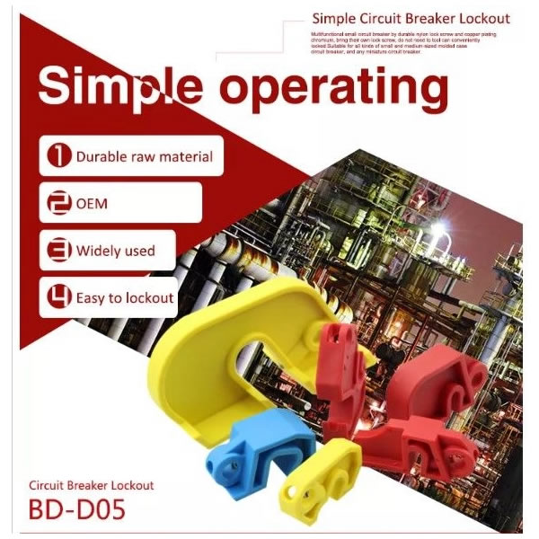 LOTO Non-conductive universal plastic miniature circuit breaker lockout ...